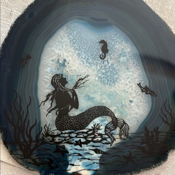 Artisan | Art | Mermaid Silhouette Agate Art Piece 6 By 6 | Poshmark